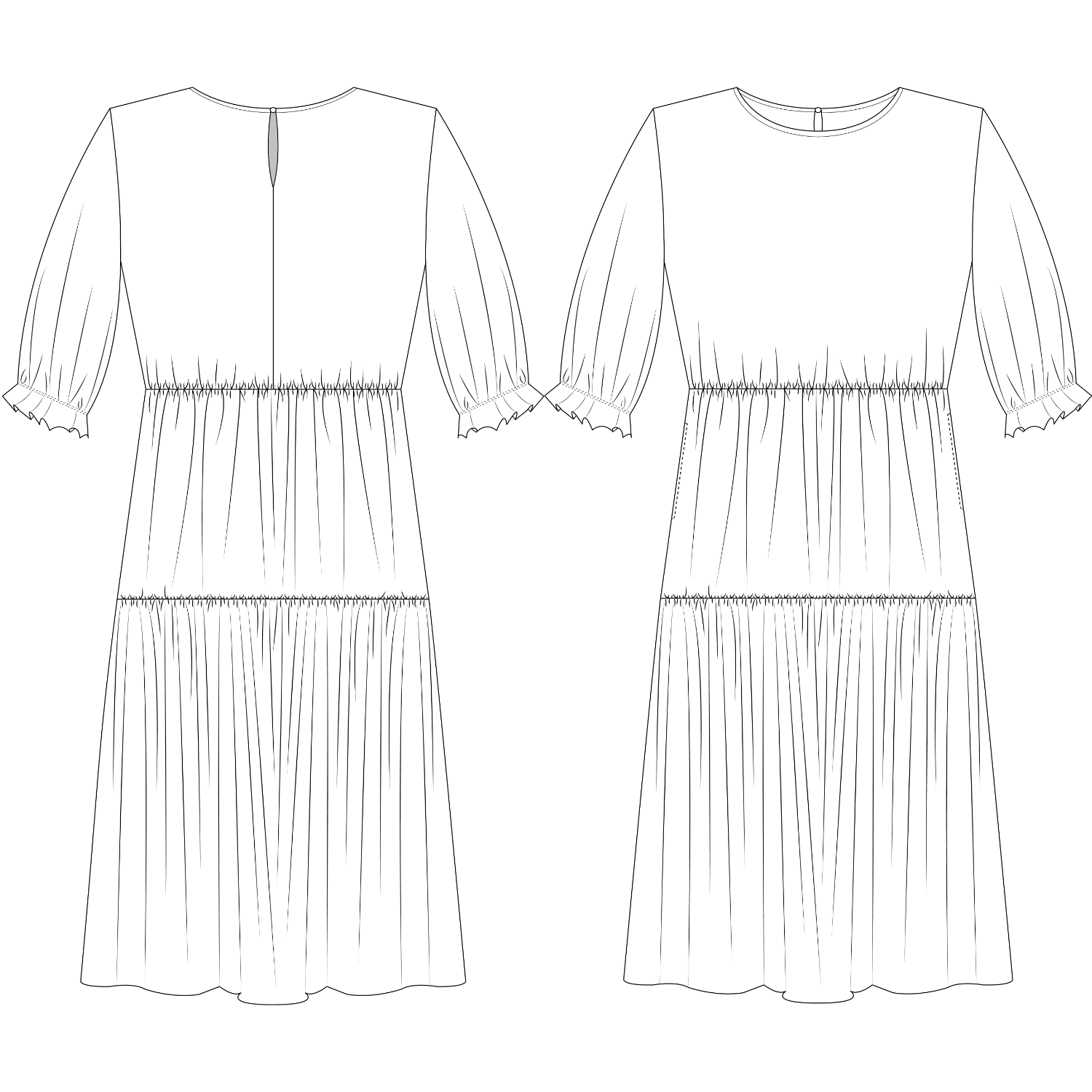 Vienne Tiered Buffet Dress Sewing Pattern - Size Me – Sewcialising